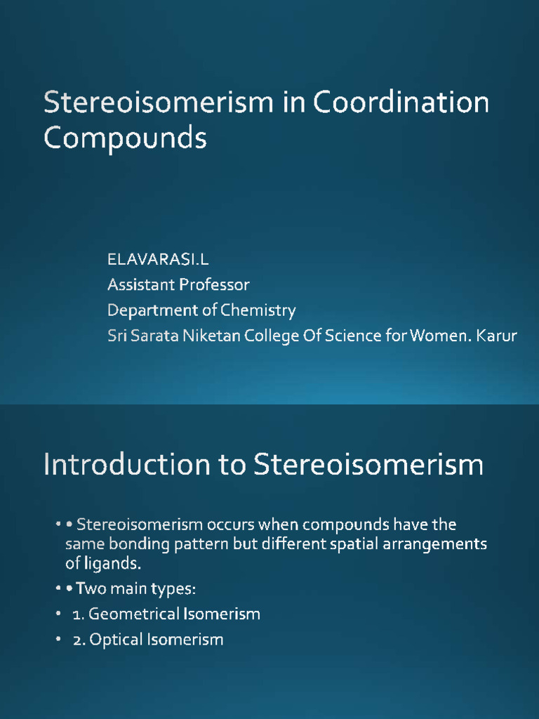 Stereoisomerism organic chemistry explanation | PDF