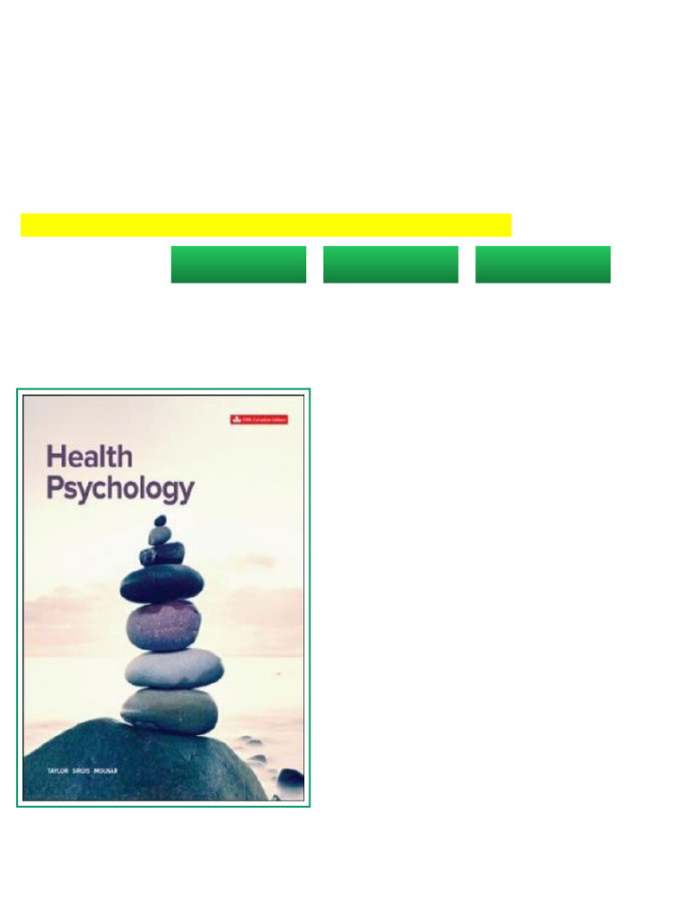 (Ebook) Health Psychology 5ce by Shelley Taylor, Fuschia Sirois ...