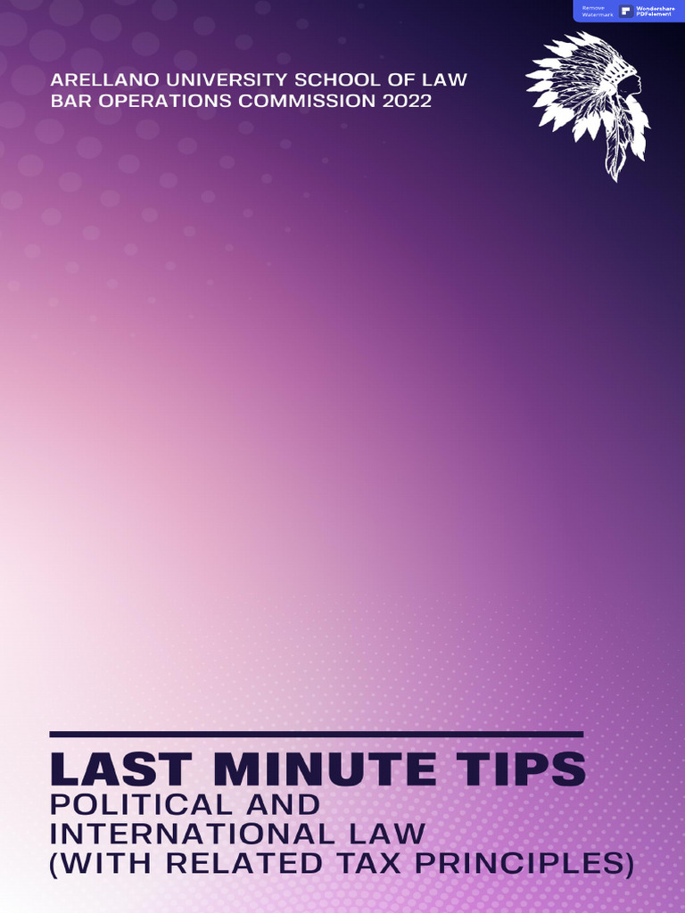 2022 AUSL Last Minute Tips Political and International Law | PDF ...