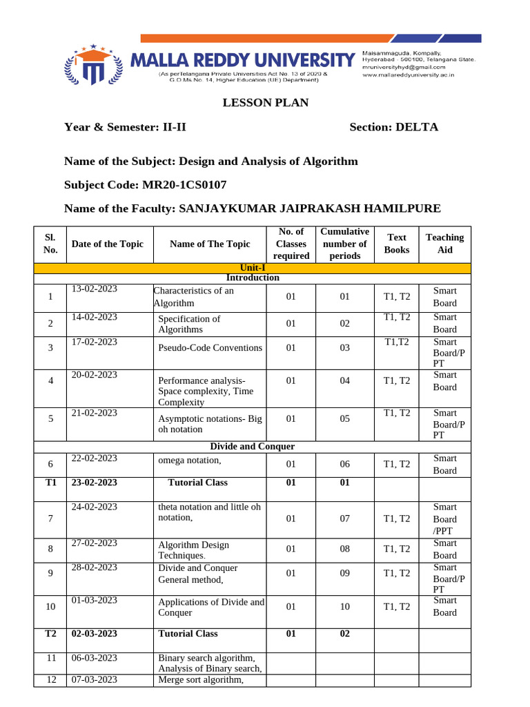 LESSON PLAN BETA | PDF | Computer Science | Algorithms And Data Structures
