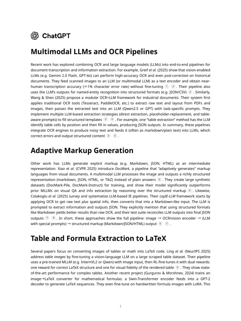 Multimodal Llms And Ocr Pipelines Pdf Optical Character Recognition