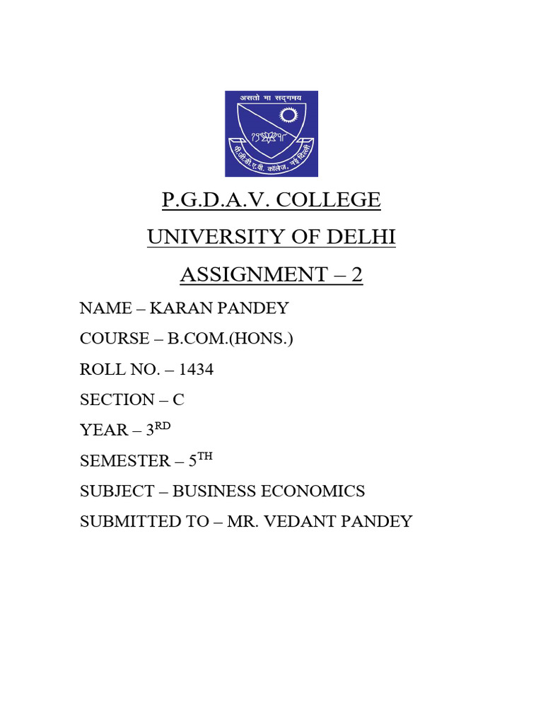 BE ASSIGNMENT 2 KARAN PANDEY | PDF | Home Appliance | Economic Equilibrium