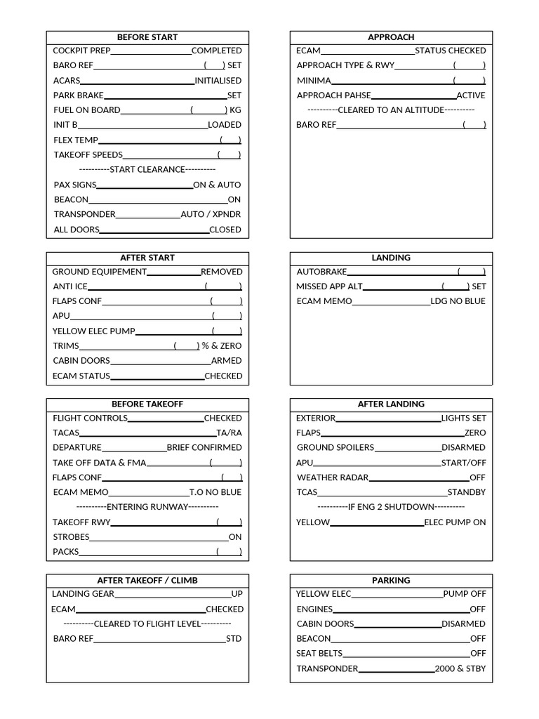 Flight Preparation and Checklist Guide | PDF | Airliner | Aviation
