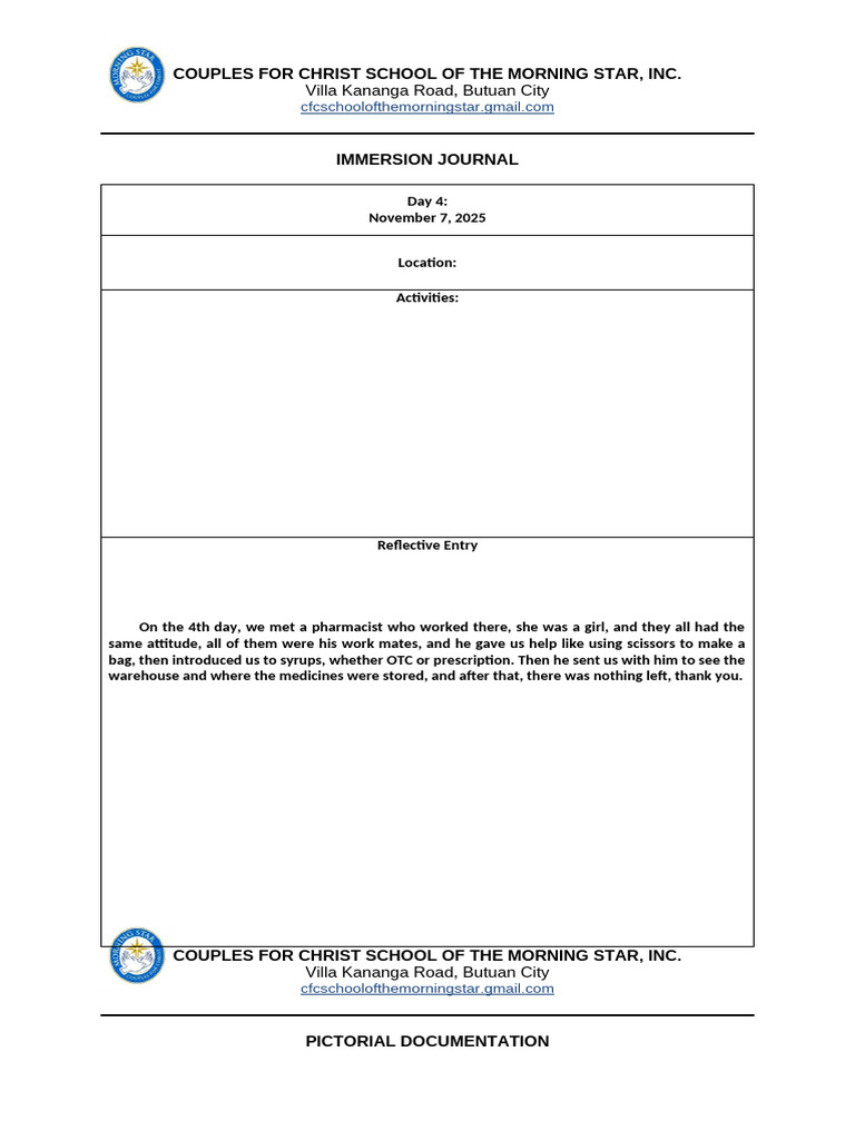 Day 4 Immersion Journal Summary | PDF