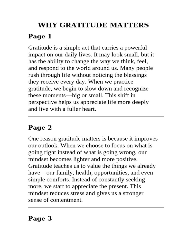The Importance of Practicing Gratitude | PDF