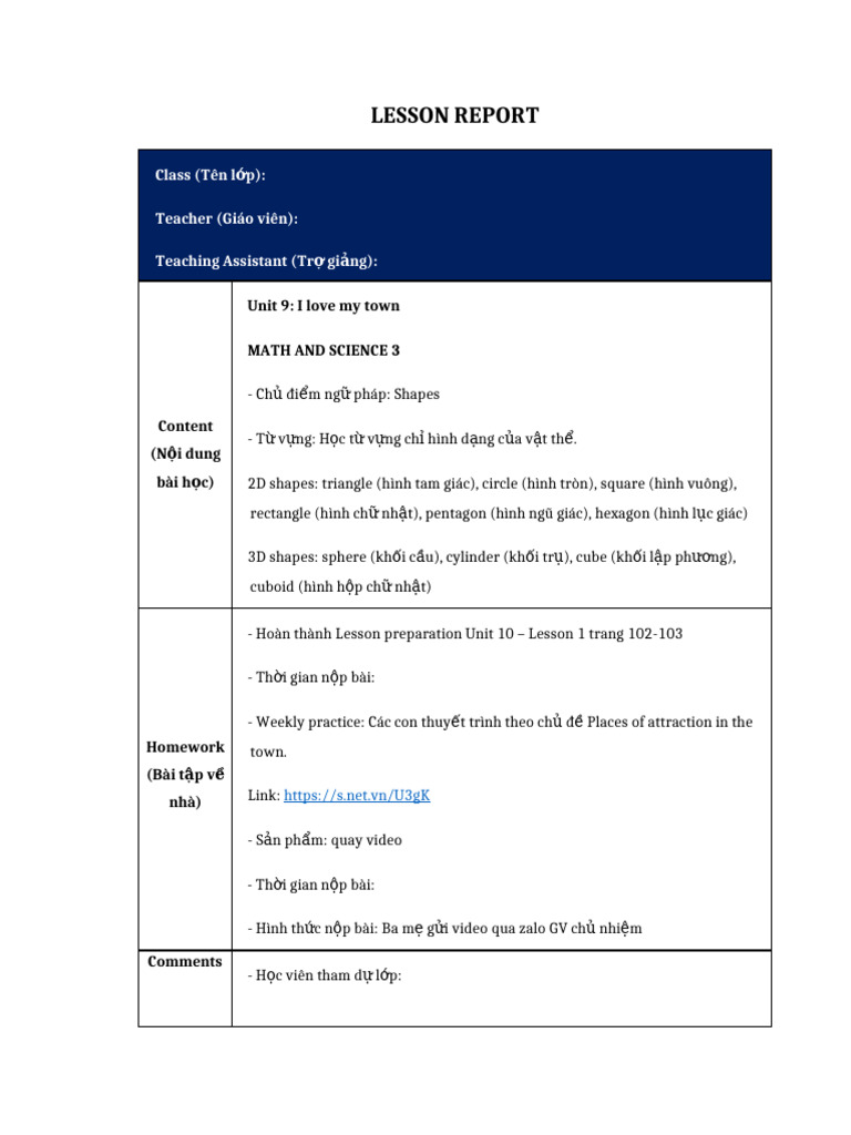 Lesson Report - Math and Science 3 - Explorer 3 | PDF