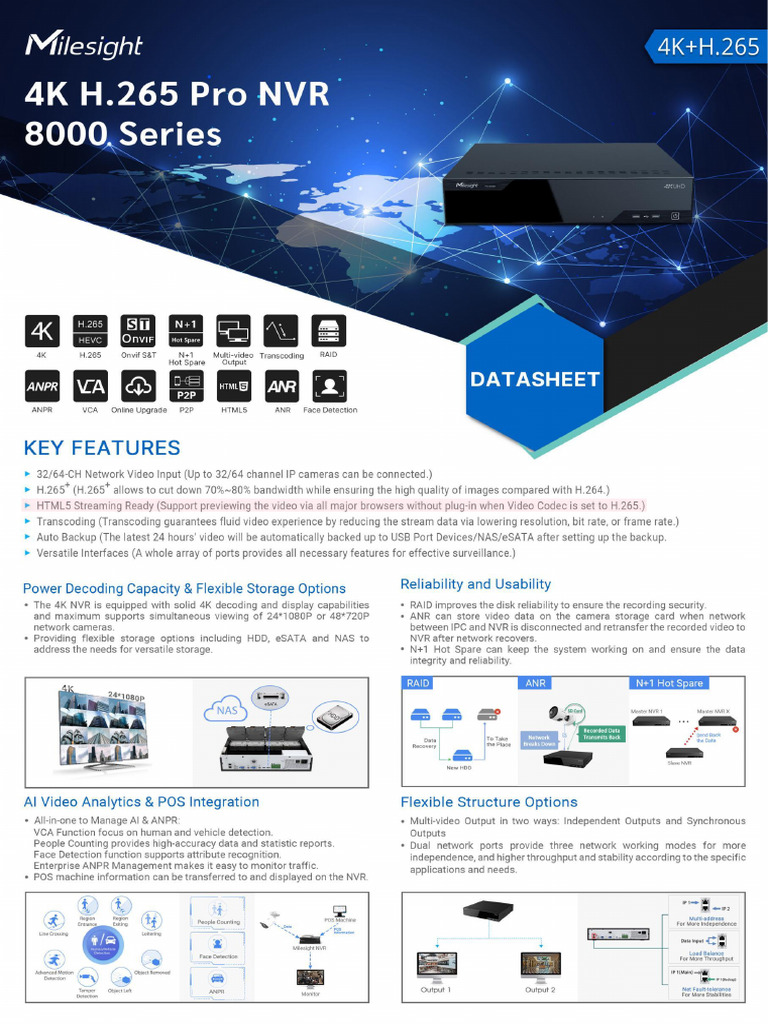 5.3.3 Milesight 4k h 265 Pro Nvr 8000 Series g Datasheet En | PDF ...
