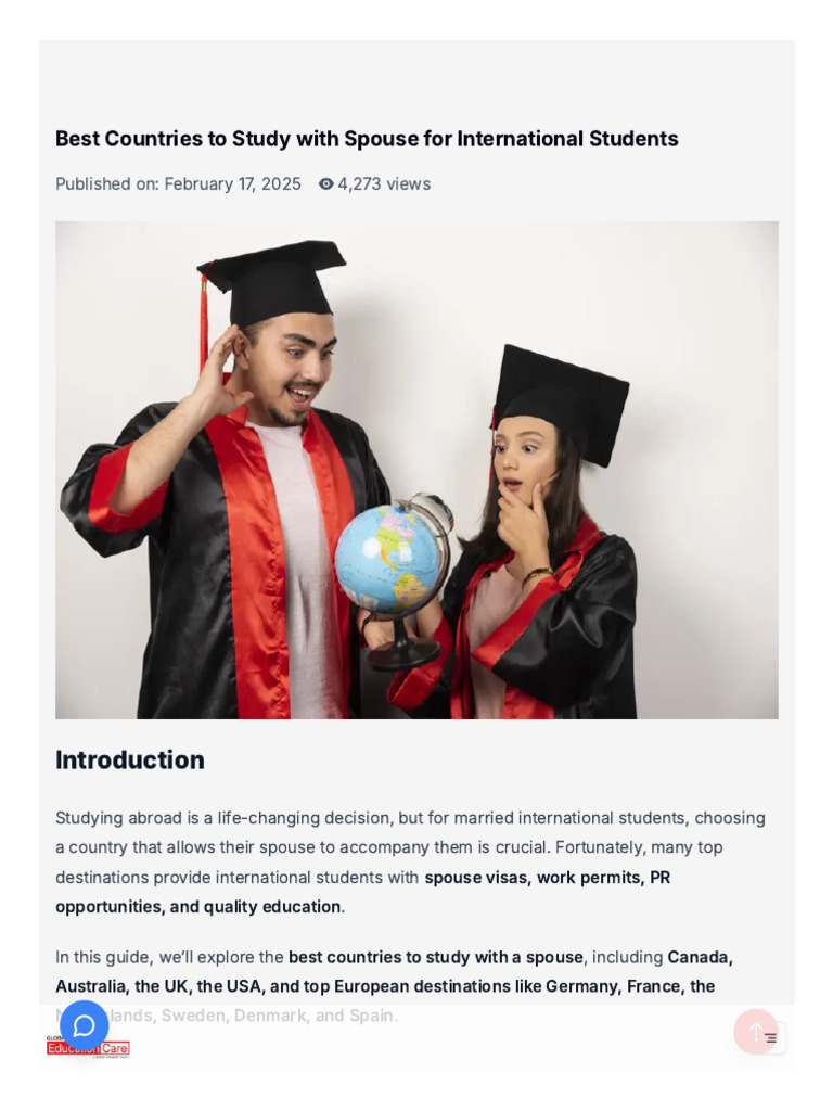 Best Countries to Study With Spouse for International Students - Global ...