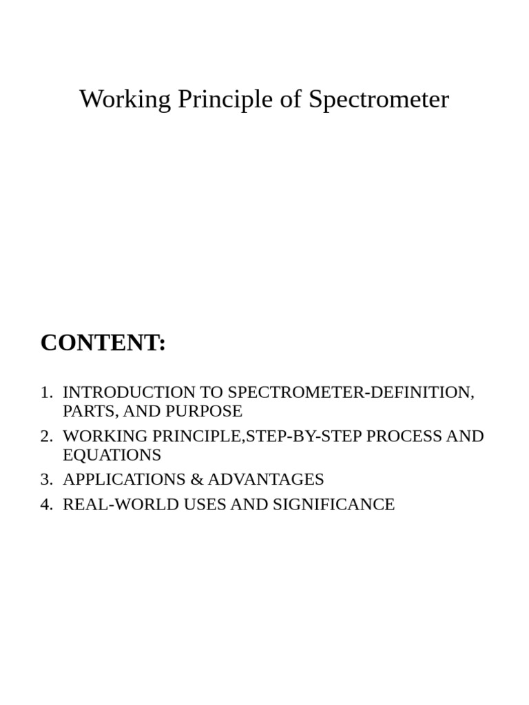 Working Principle of Spectrometer-1 | PDF | Spectroscopy | Light