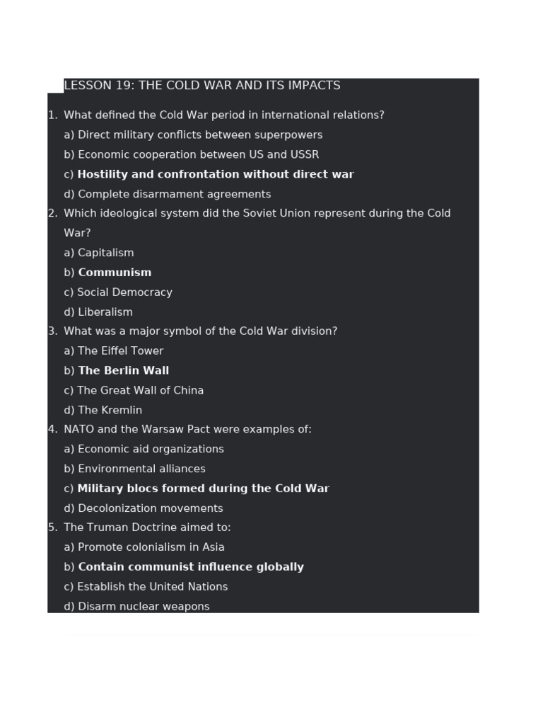 Lesson 19 | PDF | Cold War | International Law