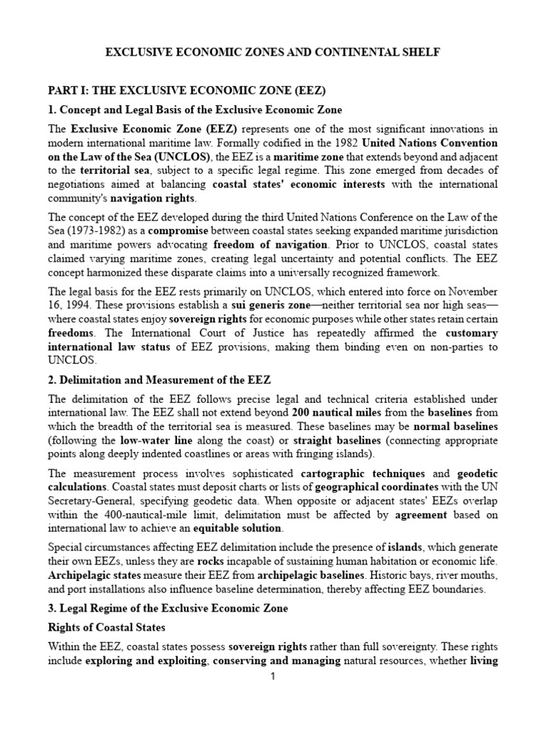 Understanding Exclusive Economic Zones | PDF | Territorial Waters ...