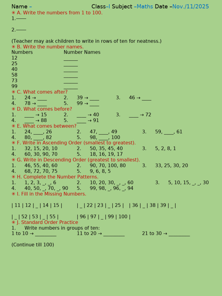 Grade 1 Maths Number Activities | PDF