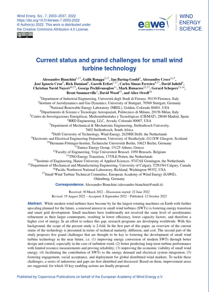 Challenges in Small Wind Turbine Tech | PDF | Wind Power | Wind Turbine