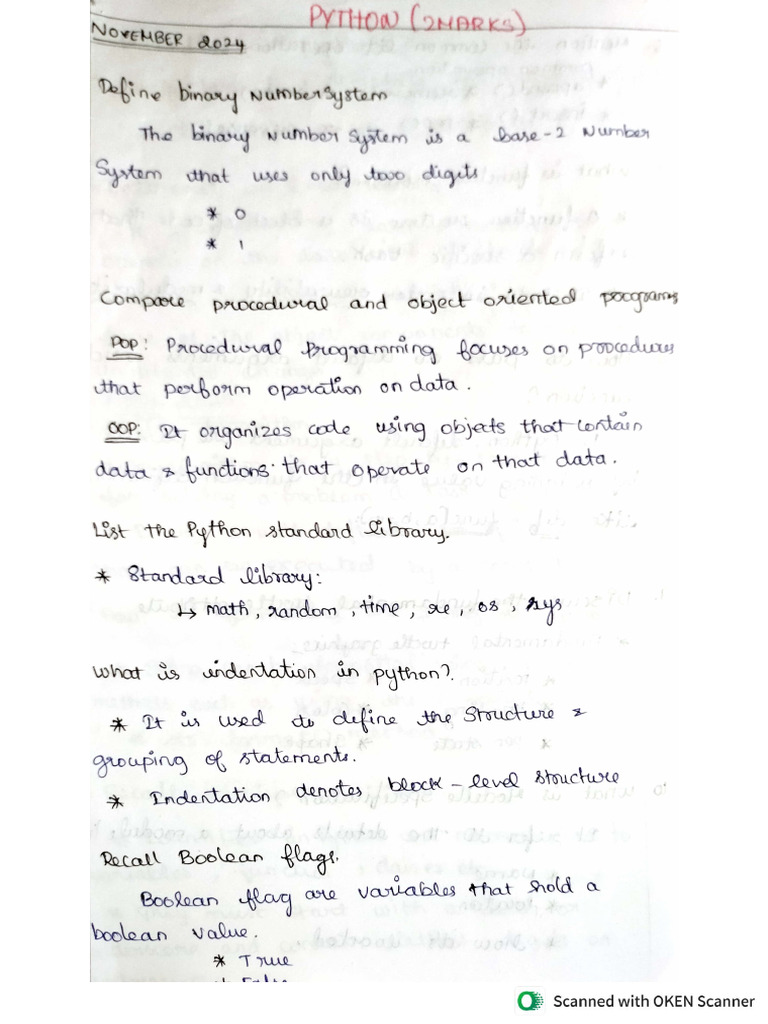 Python 2 Marks | PDF