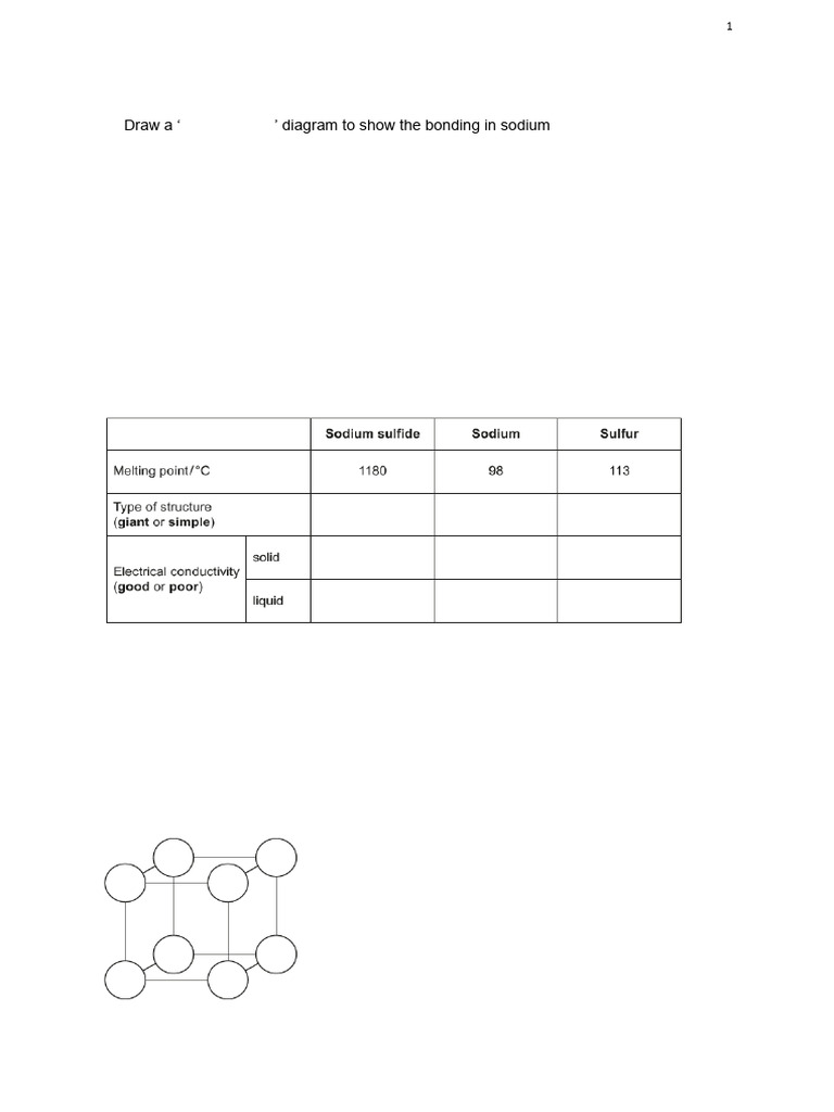 Exam Questions on Bonding and Structures | PDF | Chemical Bond ...
