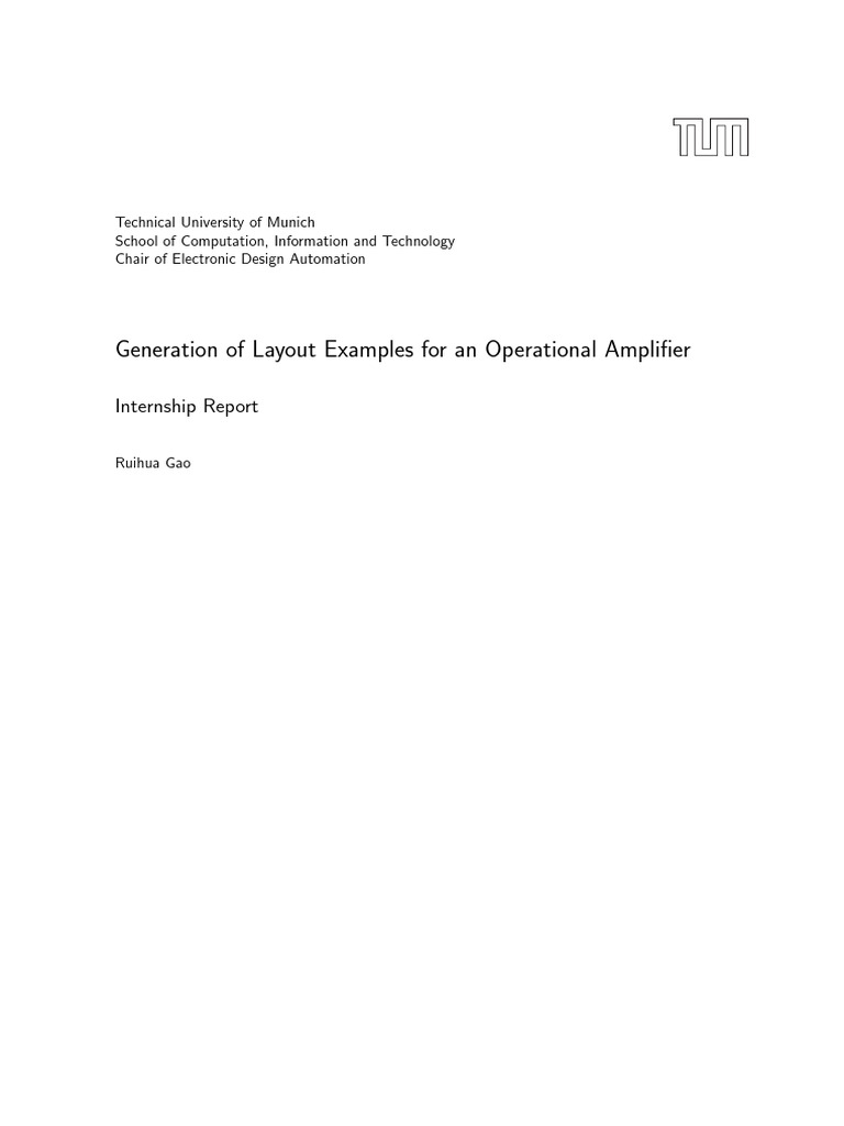 Operational Amplifier Layout Design Report | PDF | Mosfet | Amplifier