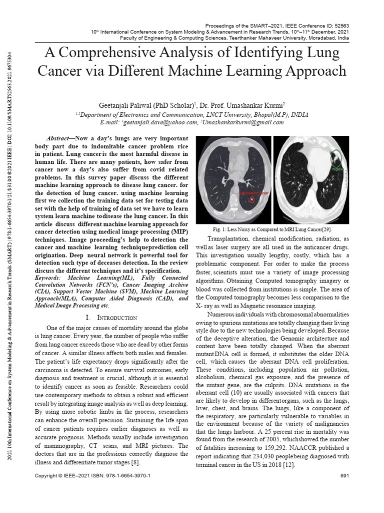 Machine Learning for Lung Cancer Detection | PDF | Machine Learning ...