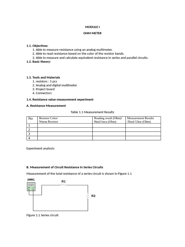 Resistance Measurement with Multimeters | PDF