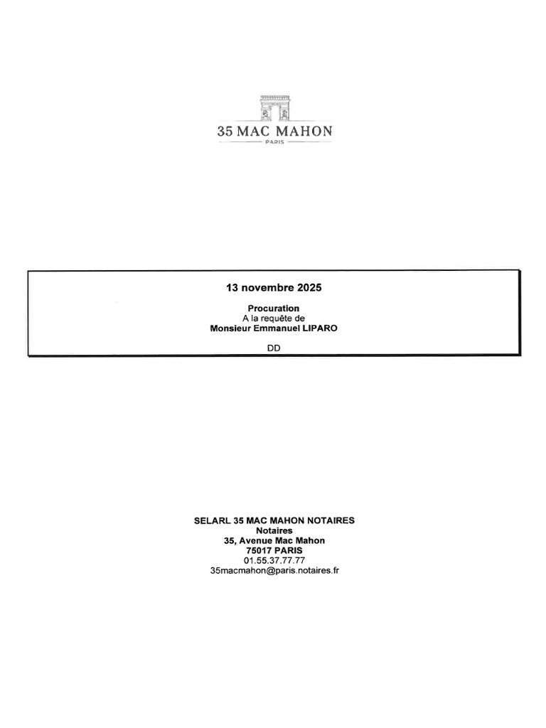Procuration de M LIPARO signée_21536166 | PDF