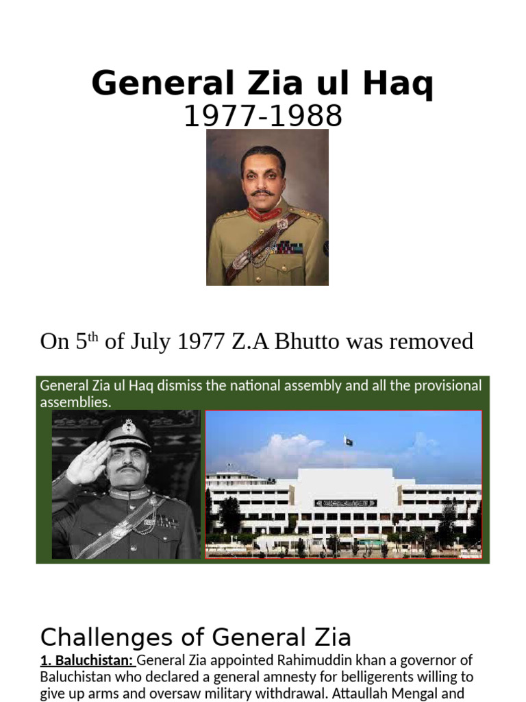 General Zia ul Haq: Policies and Impact | PDF | Zulfikar Ali Bhutto ...