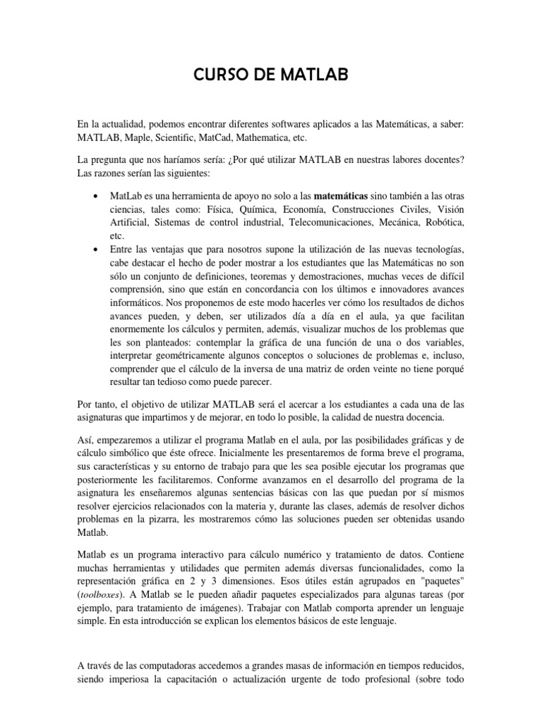 Matlab Ejemplos | PDF | Matriz (Matemáticas) | Espacio vectorial