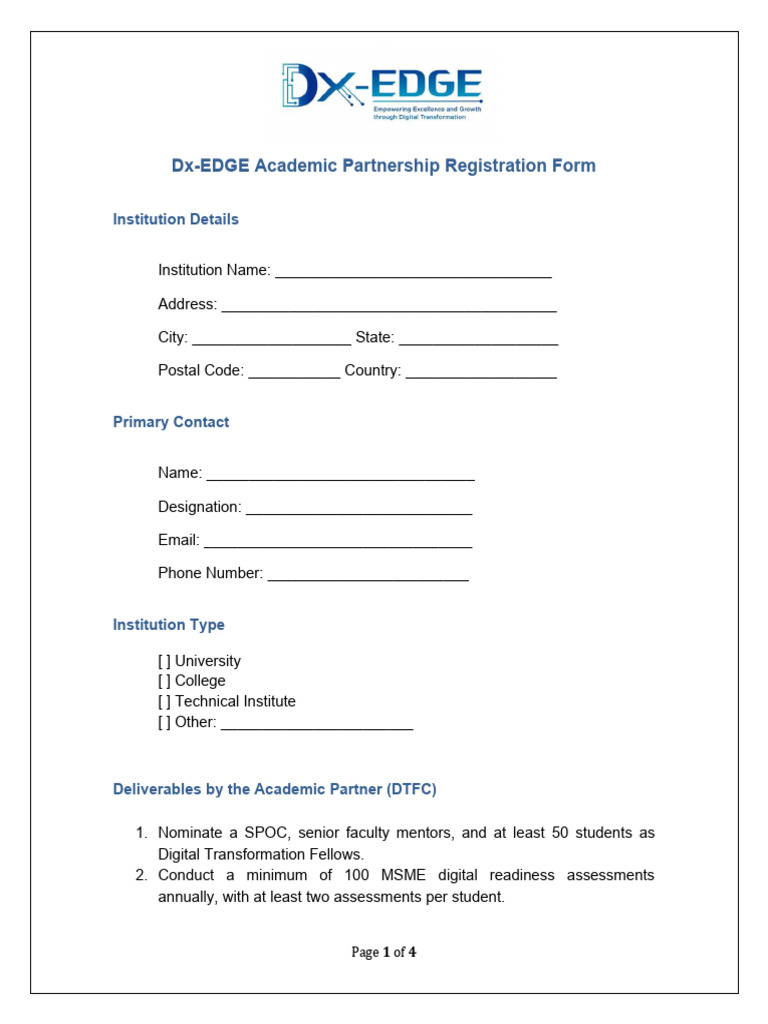 Dx-EDGE Registration Form Academia | PDF