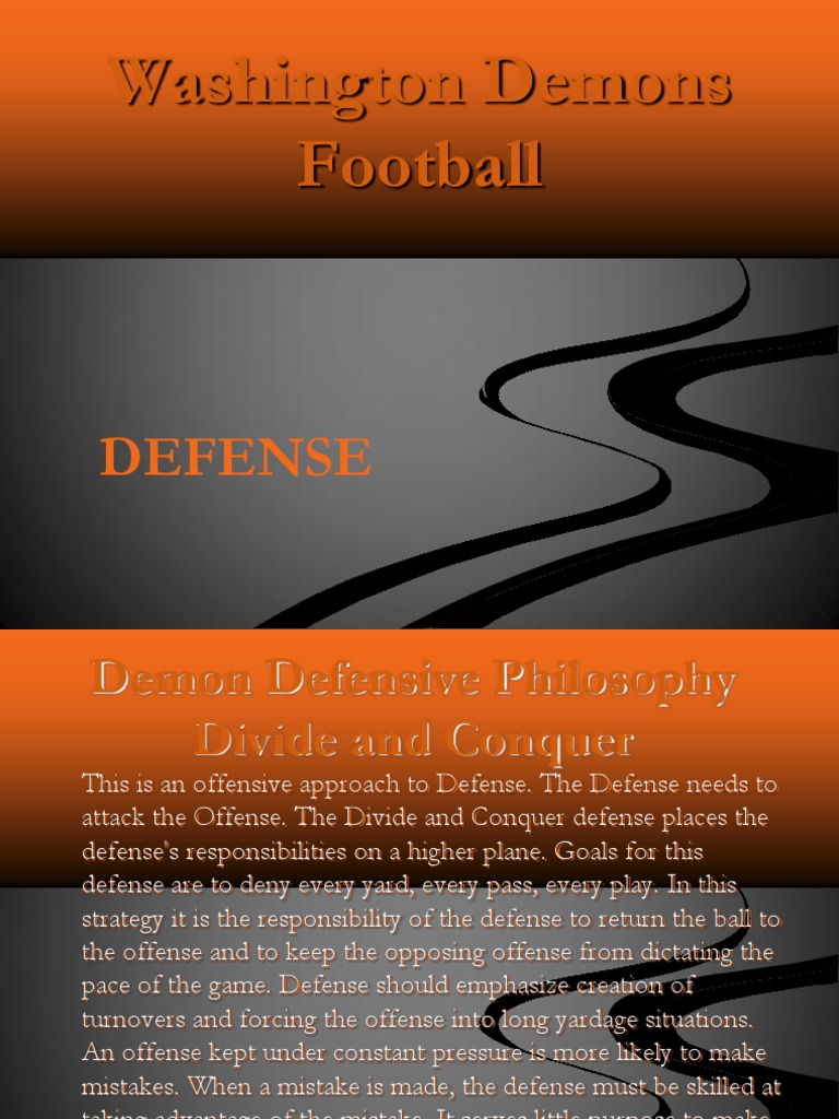 Washington Demons Defensive Strategy Guide | PDF | American Football ...