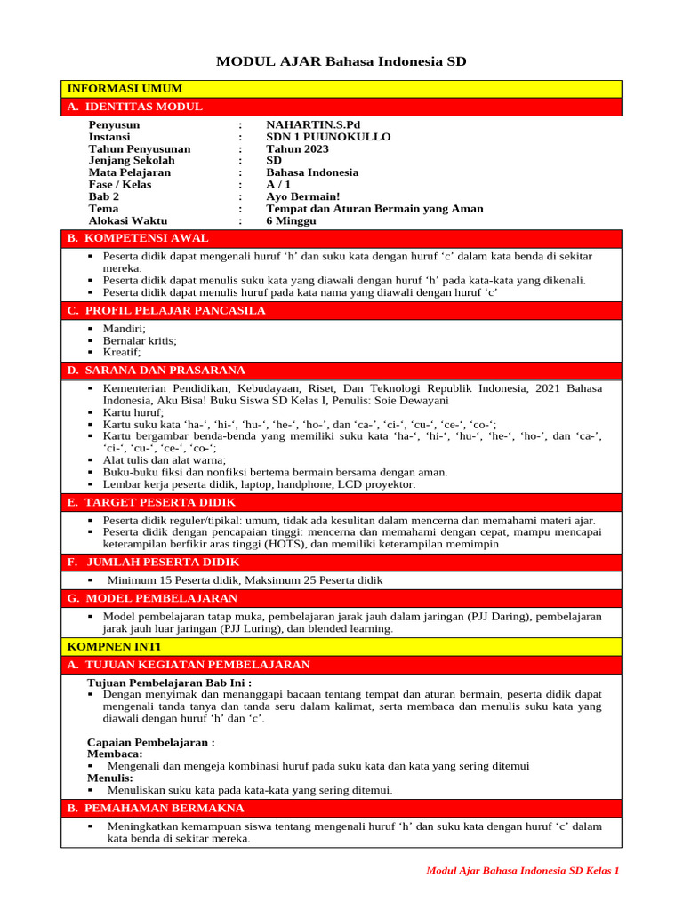 BAB 2 - MA B Indo Kls 1 | PDF