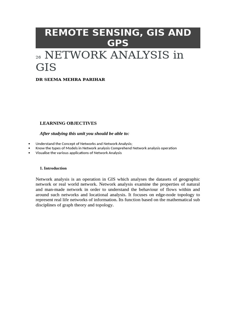GIS Network Analysis Techniques | PDF | Geographic Information System ...