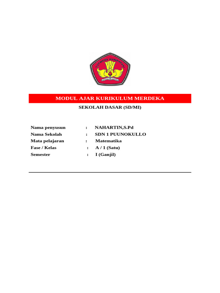 BAB 1 - MA Matematika Kls 1 | PDF