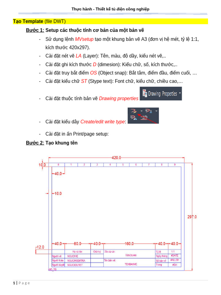 Bản Vẽ Khung Tên (Template) | PDF