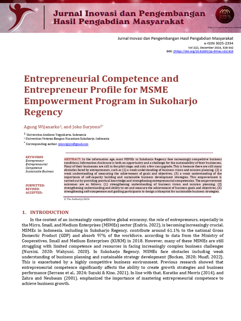 Entrepreneurial Competence | PDF | Entrepreneurship | Strategic Management