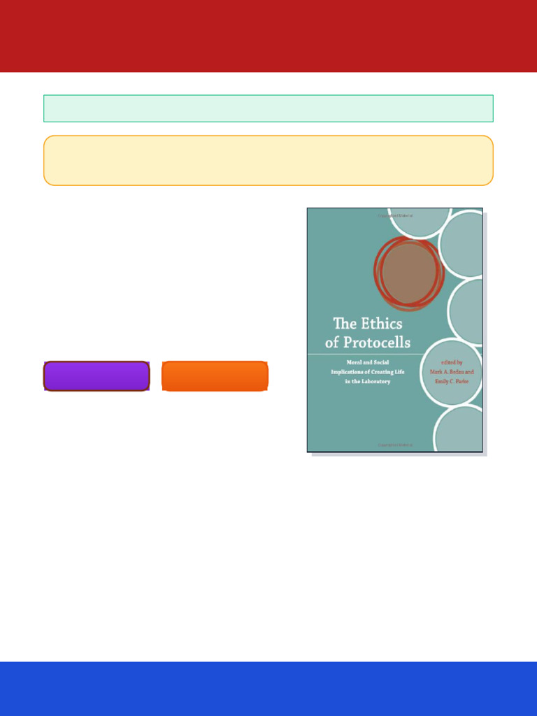 The Ethics of Protocells Moral and Social Implications of Creating Life ...