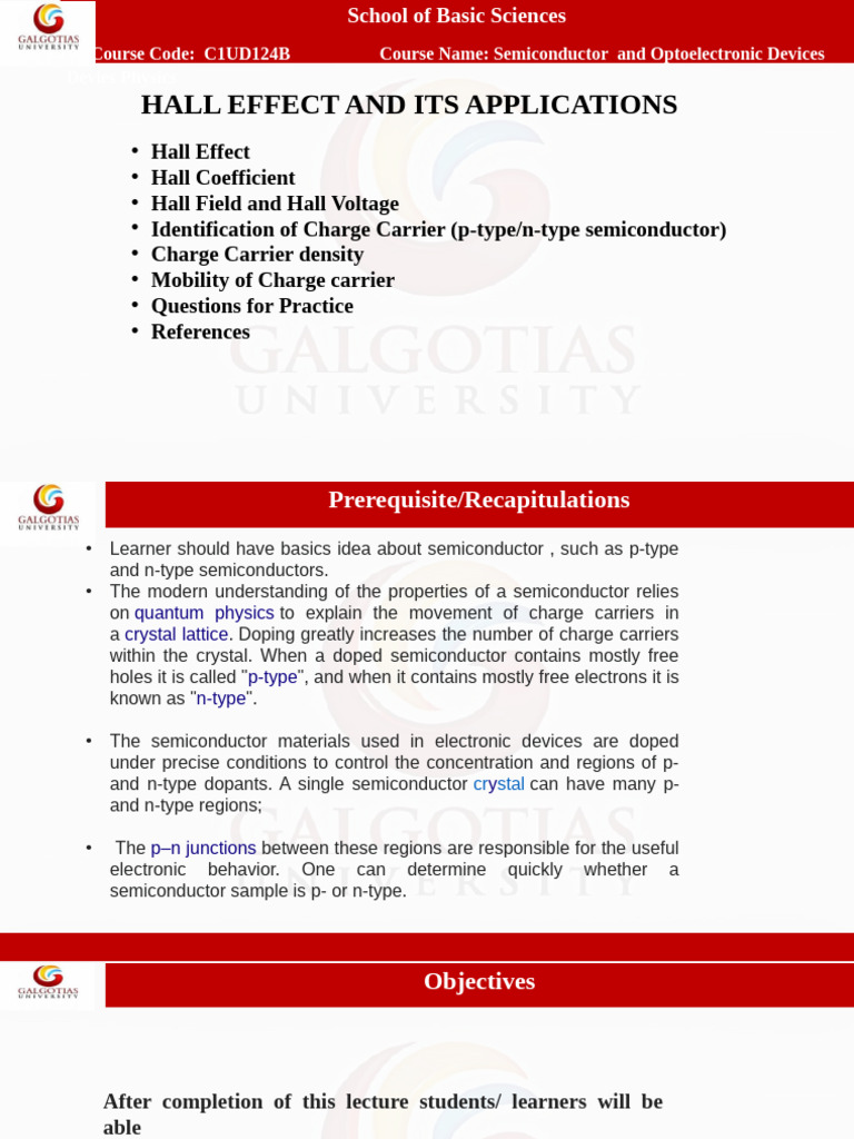 Hall Effect and Applications | PDF | Semiconductors | Doping ...