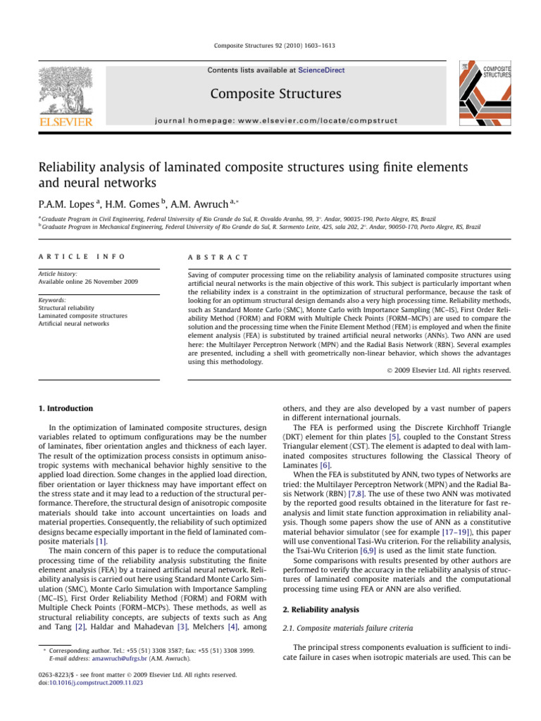 Reliability of Laminated Composites Analysis | PDF | Strength Of ...