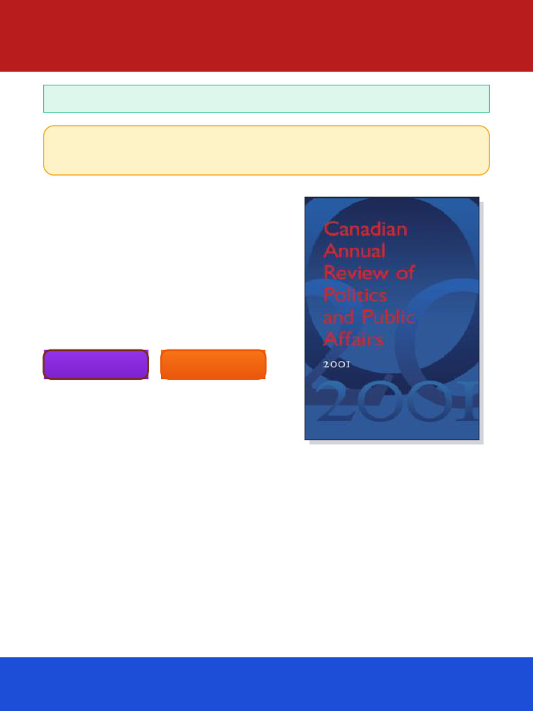 Canadian Annual Review of Politics and Public Affairs 2001 1st Edition ...