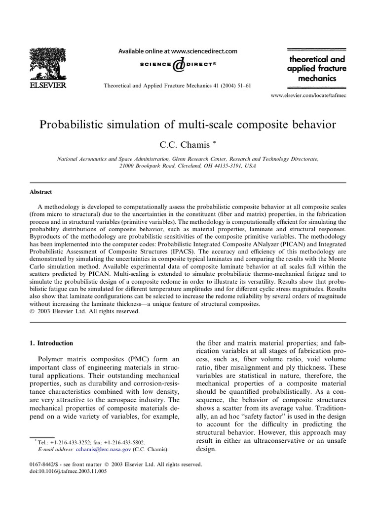Probabilistic Simulation of Composite Behavior | PDF | Strength Of ...