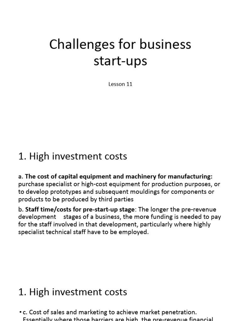 Key Challenges for Start-Up Businesses | PDF | Loans | Startup Company