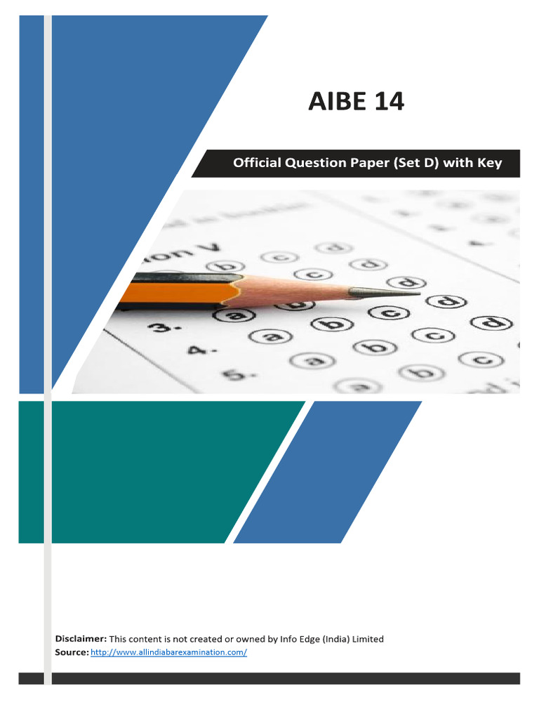 AIBE-XIV Answer Key by Set | PDF