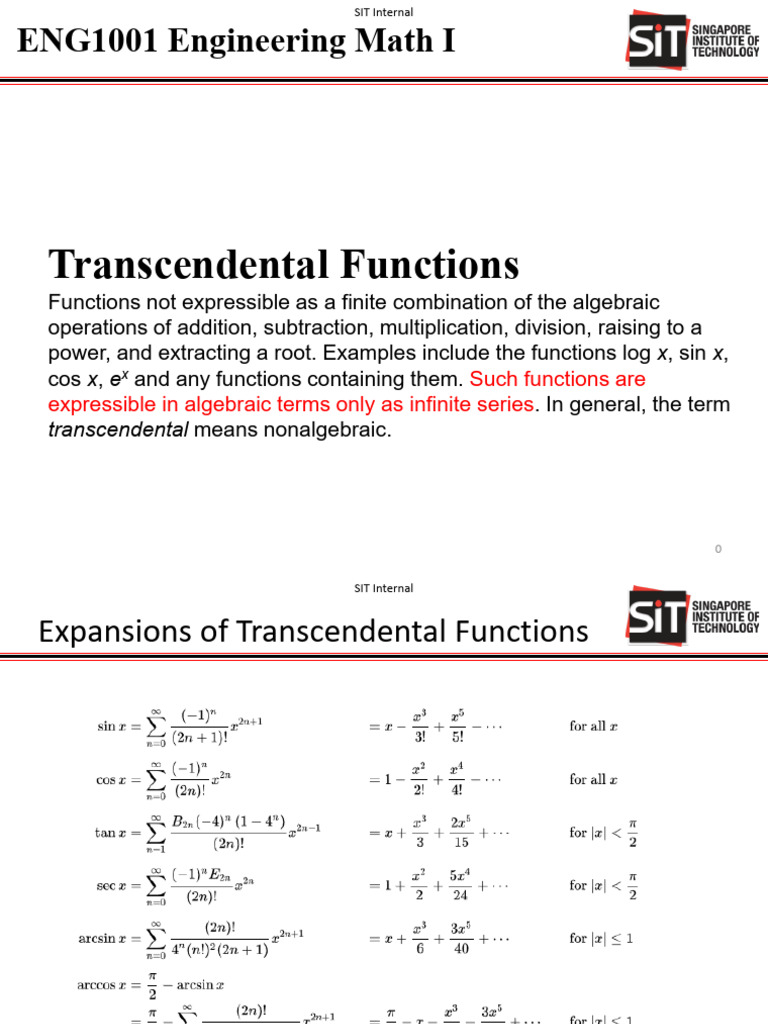 Understanding Transcendental Functions | PDF | Trigonometric Functions ...