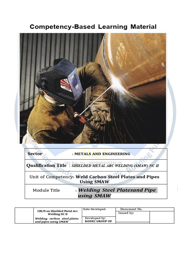 2. Competency Based Learning Material (CBLM) SMAW NC II | PDF | Welding | Construction