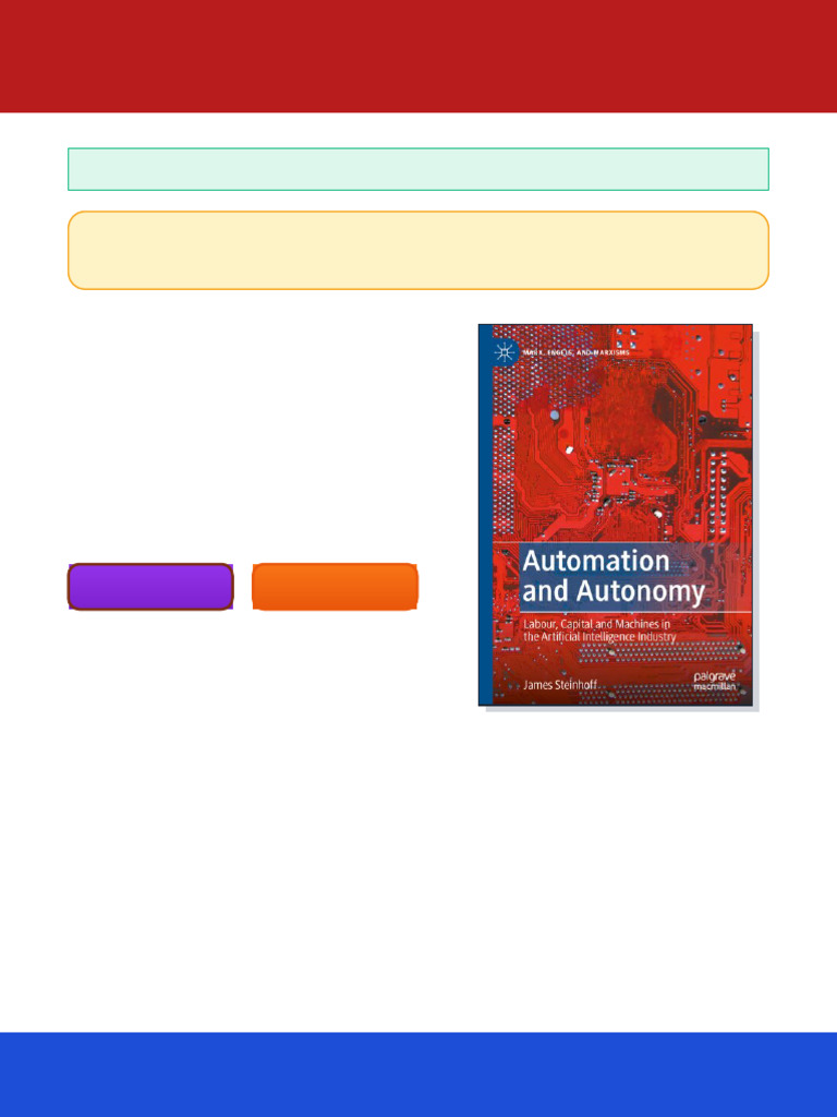 Automation and Autonomy: Labour, Capital and Machines in The Artificial ...