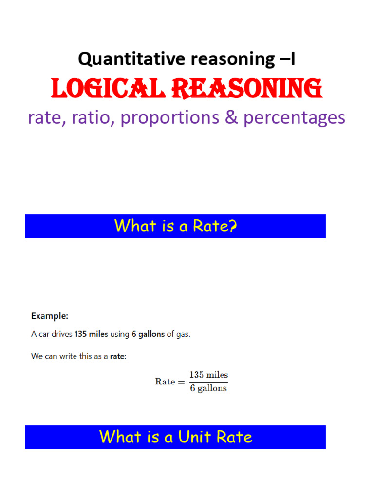 Understanding Rates, Ratios, and Percentages | PDF | Ratio | Percentage