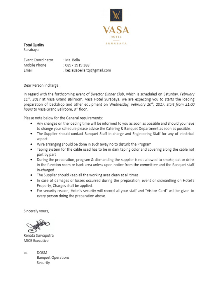 Loading Letter - TQ DDC | PDF