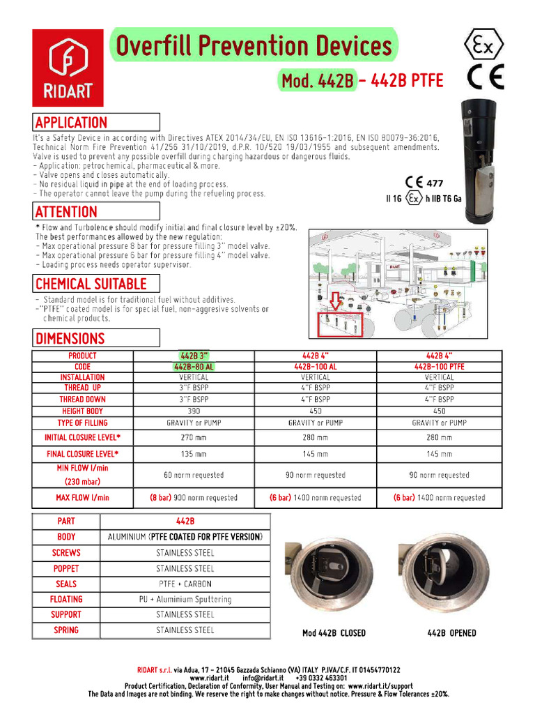 Overfill Prevention Valve - 4428-80AL TDS | PDF