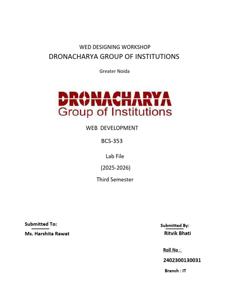 Lab File Cover Page-1 PDF | PDF