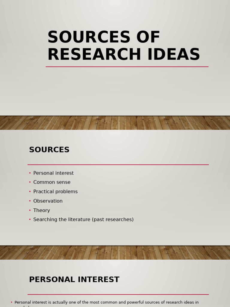 Sources of Research Ideas in Psychology | PDF | Theory | Psychology