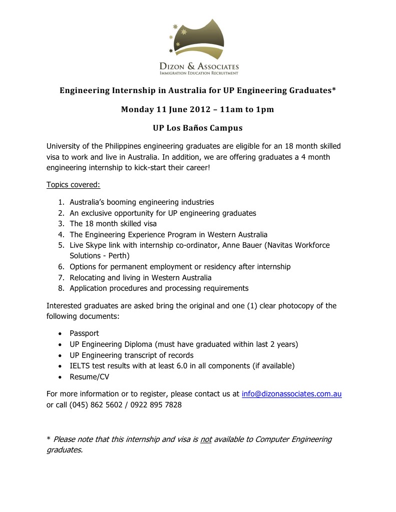 Brisbane Engineering Internship Opportunity | PDF | Technology ...
