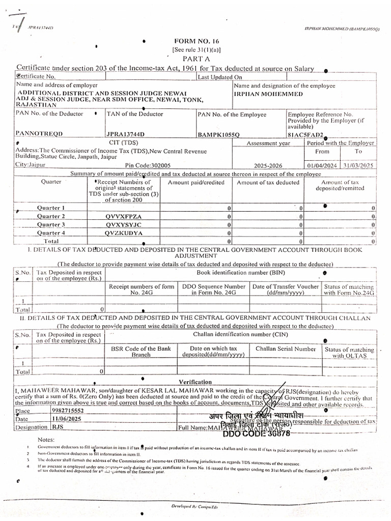 Form 16 2 | PDF
