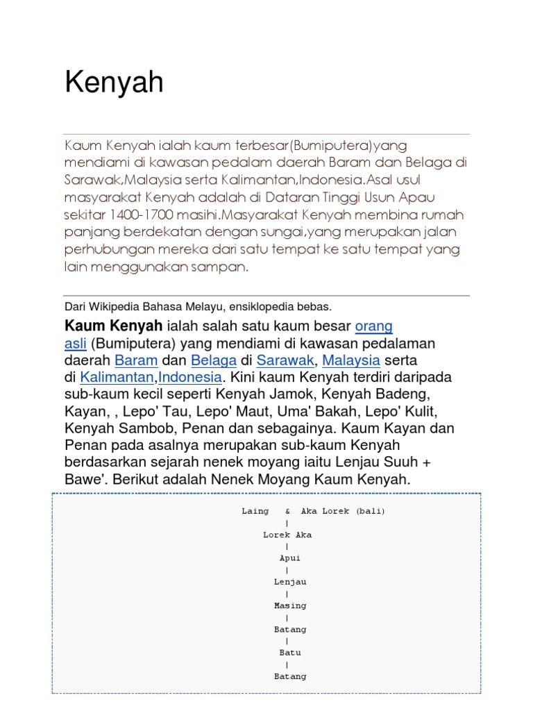 Wiki Kenyah | PDF